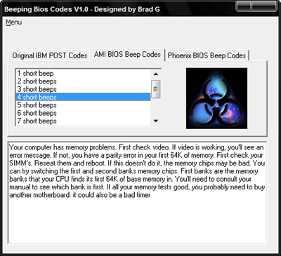 Diagnose Bios beep codes with Beeping Bios Codes